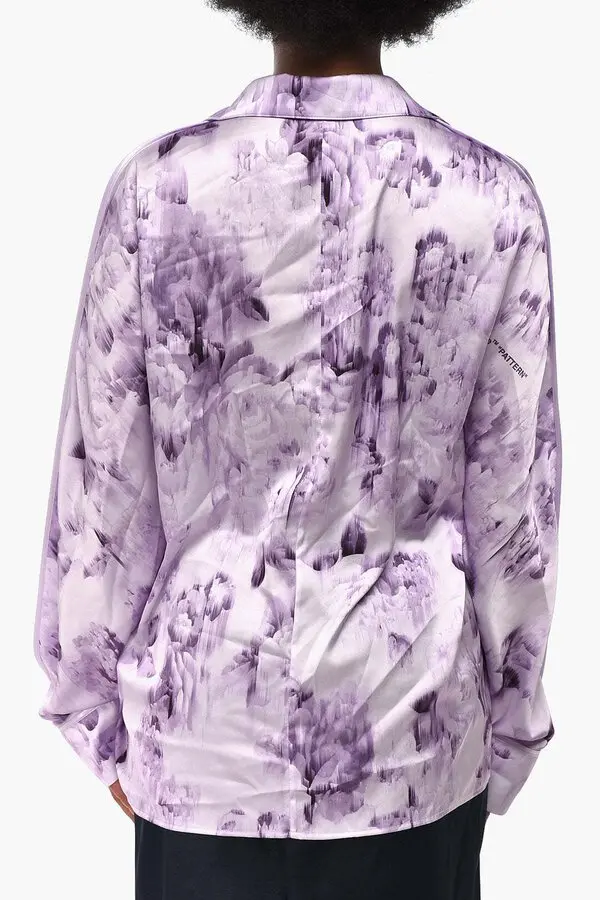 Off-White Floral-print Satin Shirt