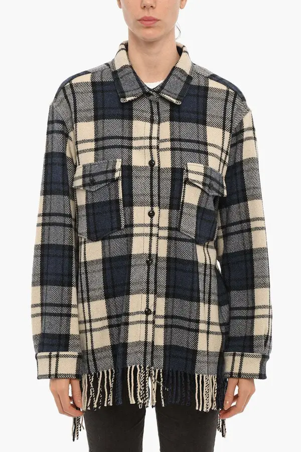 Woolrich Fringed Checked Overshirt