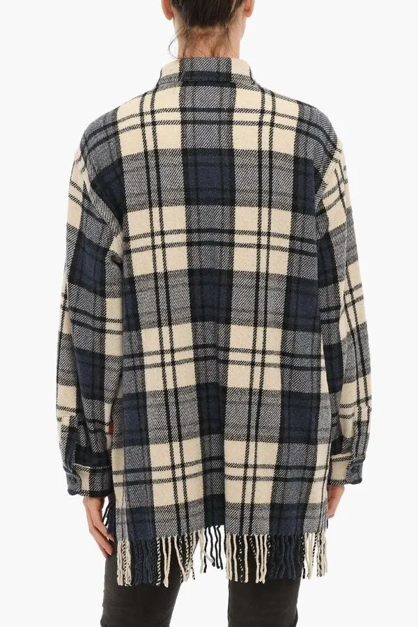 Woolrich Fringed Checked Overshirt