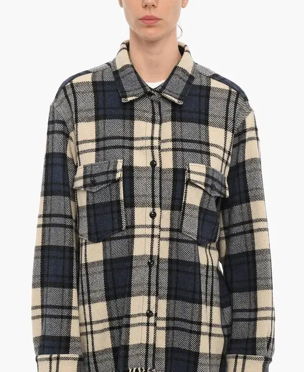 Woolrich Fringed Checked Overshirt
