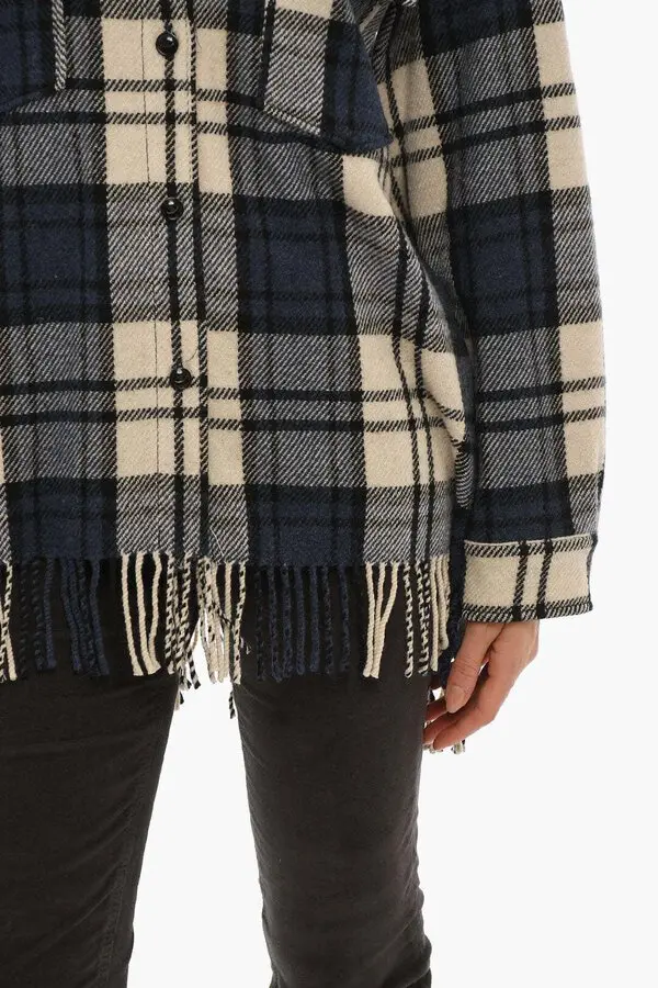 Woolrich Fringed Checked Overshirt