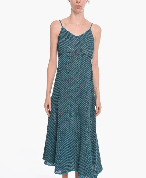 Bottega Veneta Striped Maxi Dress With Drawstring Waist