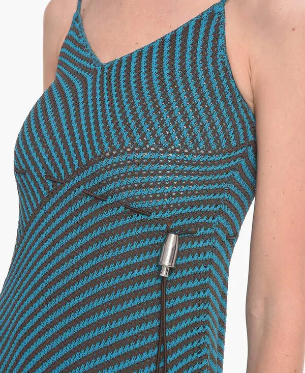 Bottega Veneta Striped Maxi Dress With Drawstring Waist