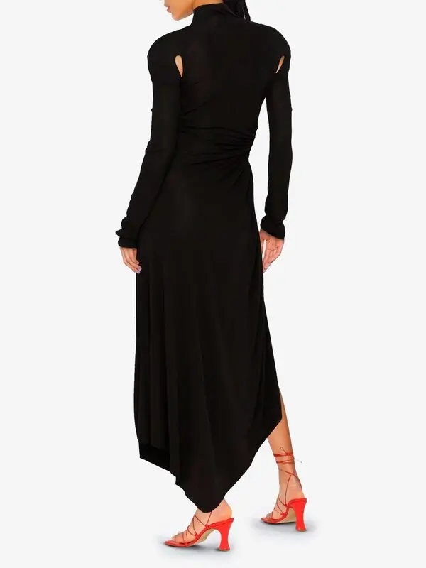 Off-White Flared Dress With Cut-outs
