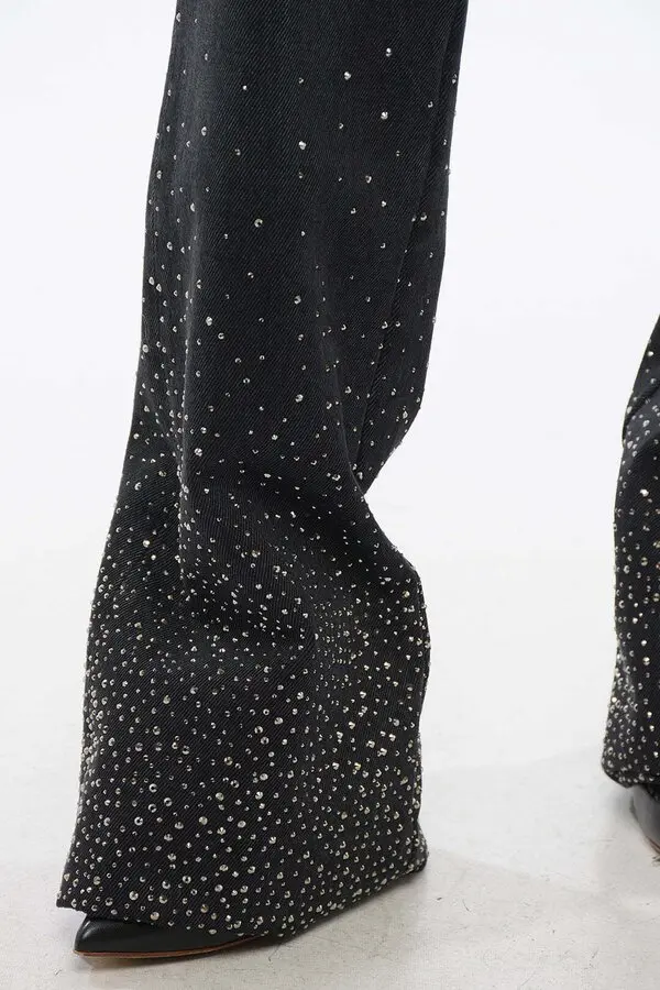 Off-White Embellished Slim-fit Flared Jeans