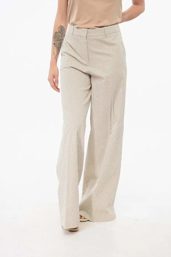 QL2 QUELLEDUE Striped Wide-leg Trousers