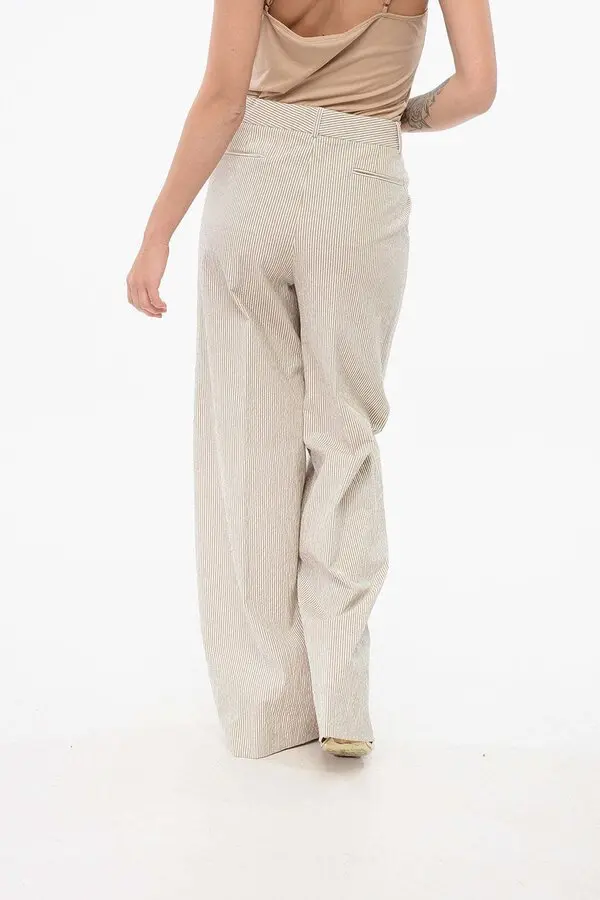 QL2 QUELLEDUE Striped Wide-leg Trousers