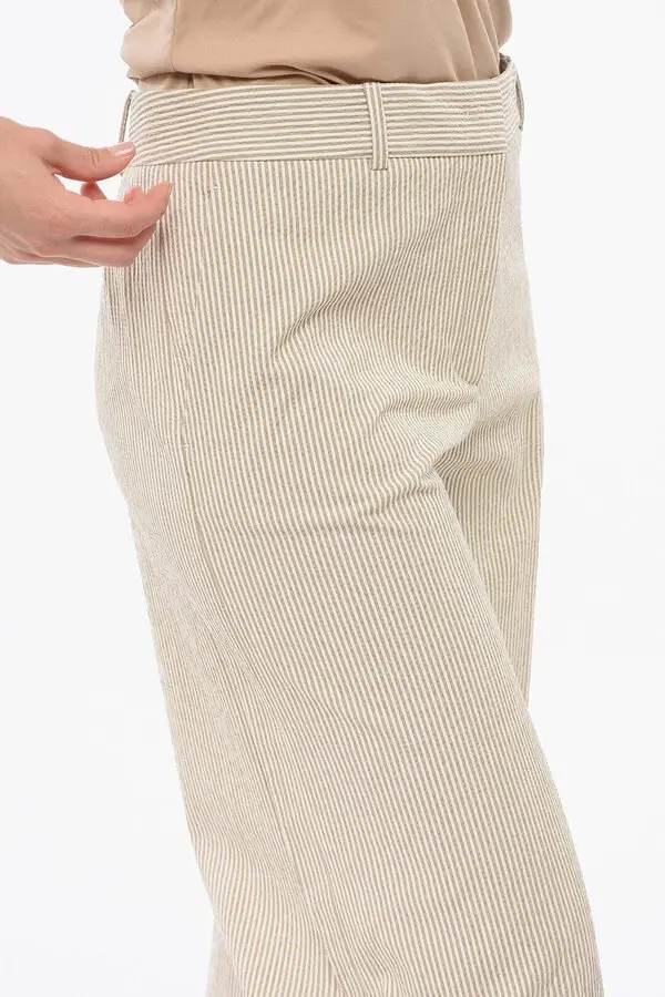 QL2 QUELLEDUE Striped Wide-leg Trousers