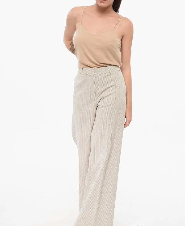 QL2 QUELLEDUE Striped Wide-leg Trousers