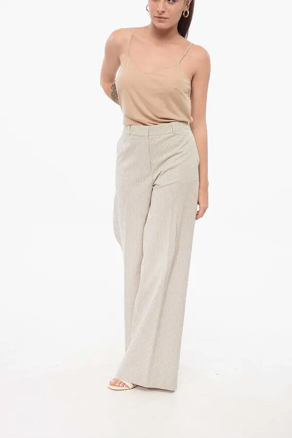 QL2 QUELLEDUE Striped Wide-leg Trousers