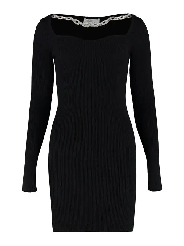 Giuseppe Di Morabito Fitted Dress With Jewelry Chain - Black