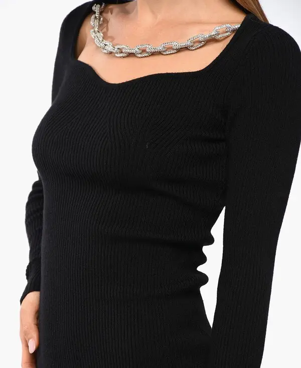 Giuseppe Di Morabito Fitted Dress With Jewelry Chain