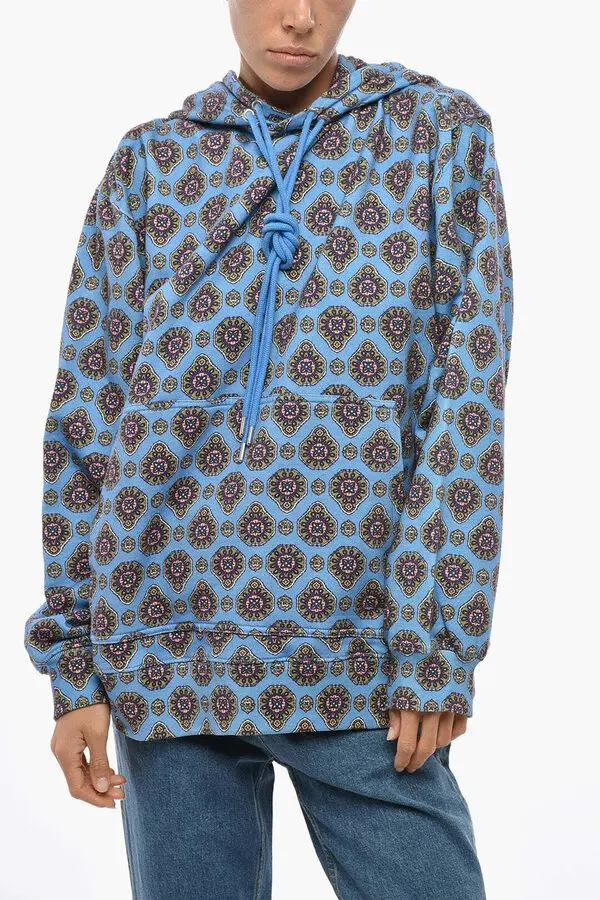 Dries Van Noten Haxel Printed Hoodie - Blue