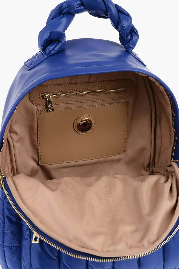 Moschino Quilted Braided-handle Backpack