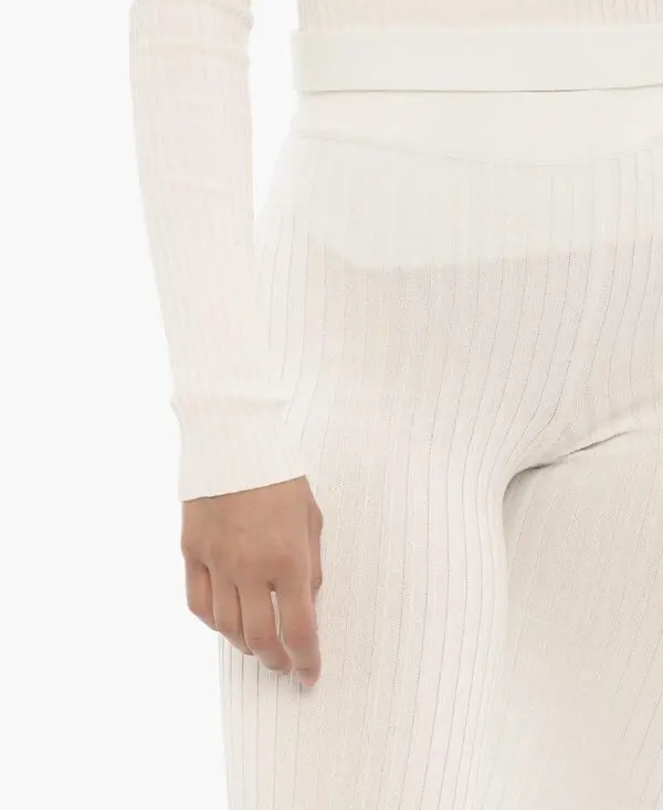 ANDREĀDAMO Ribbed-knit Flared Trousers