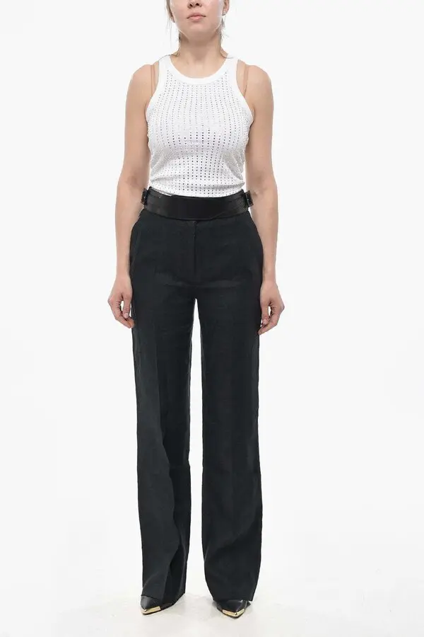 FERRAGAMO High-rise Flat-front Pants