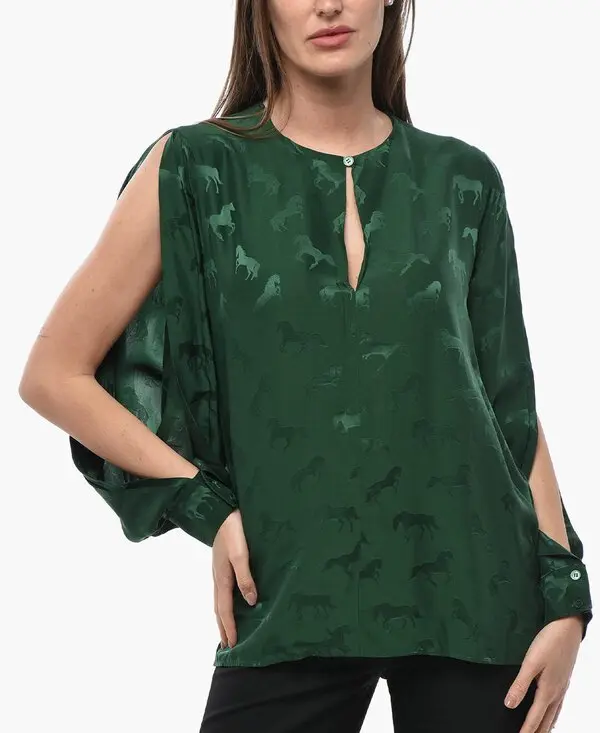 Stella McCartney Mandarin-collar Long-sleeve Blouse