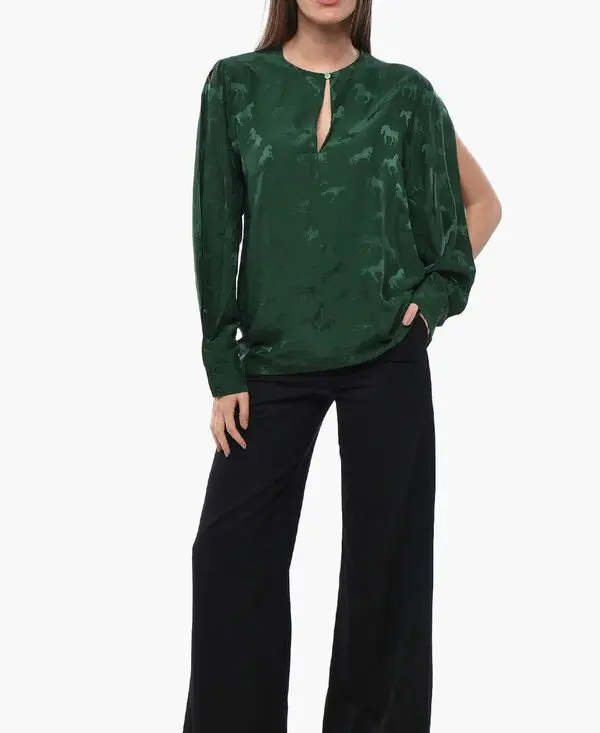 Stella McCartney Mandarin-collar Long-sleeve Blouse