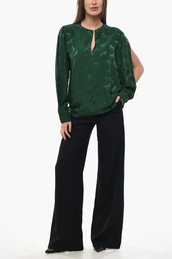 Stella McCartney Mandarin-collar Long-sleeve Blouse