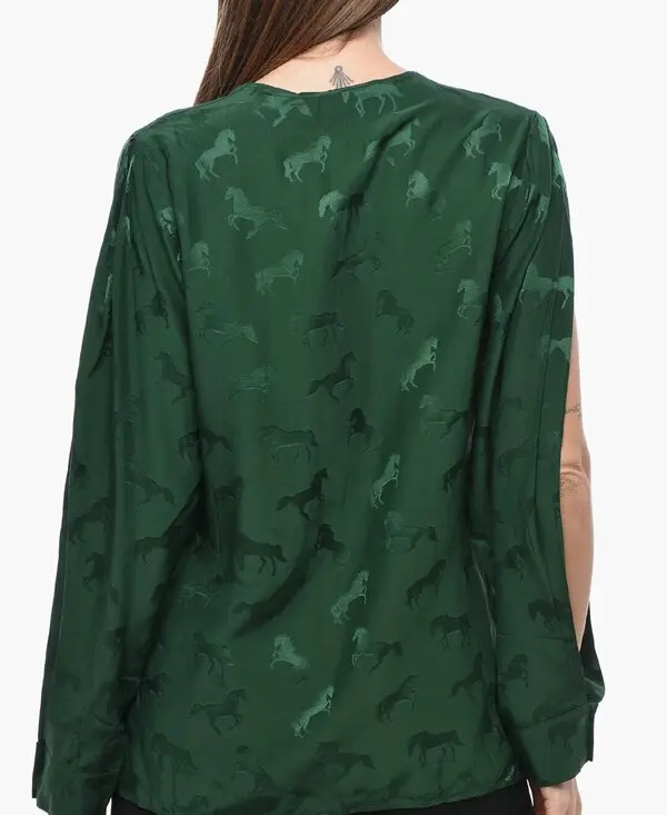 Stella McCartney Mandarin-collar Long-sleeve Blouse