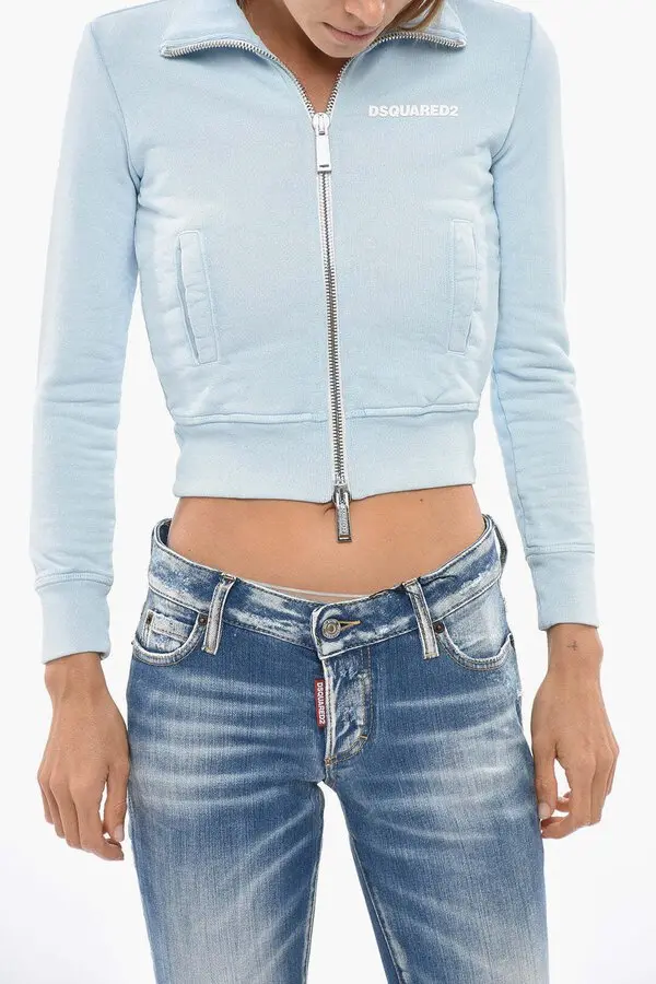 Dsquared2 Zip-up Sweatshirt - Light Blue