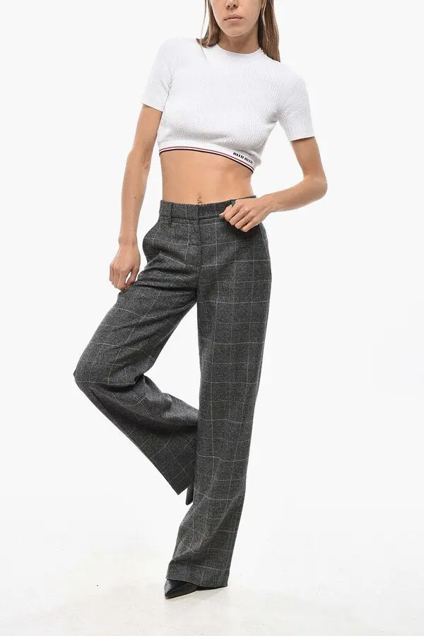 True Royal Nadya District Check Trousers