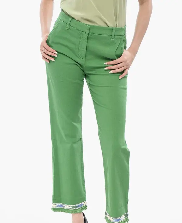 True Royal Ross Embroidered-hem Chino Pants