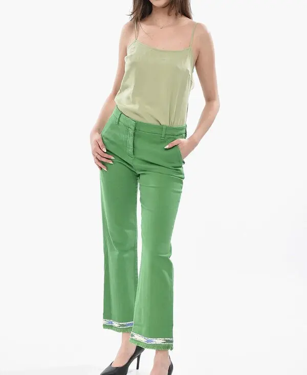 True Royal Ross Embroidered-hem Chino Pants
