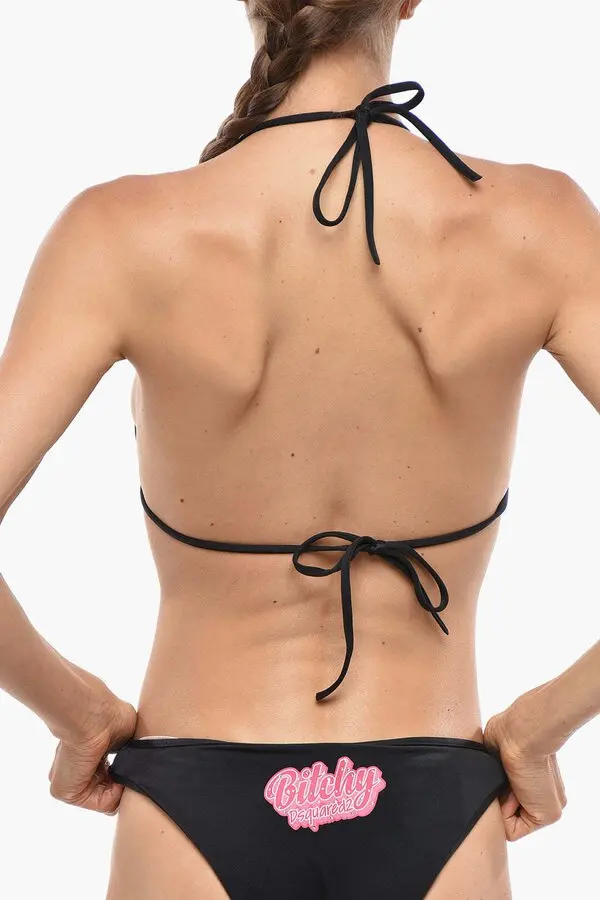 Dsquared2 Triangle Bikini Top With Logo Rings
