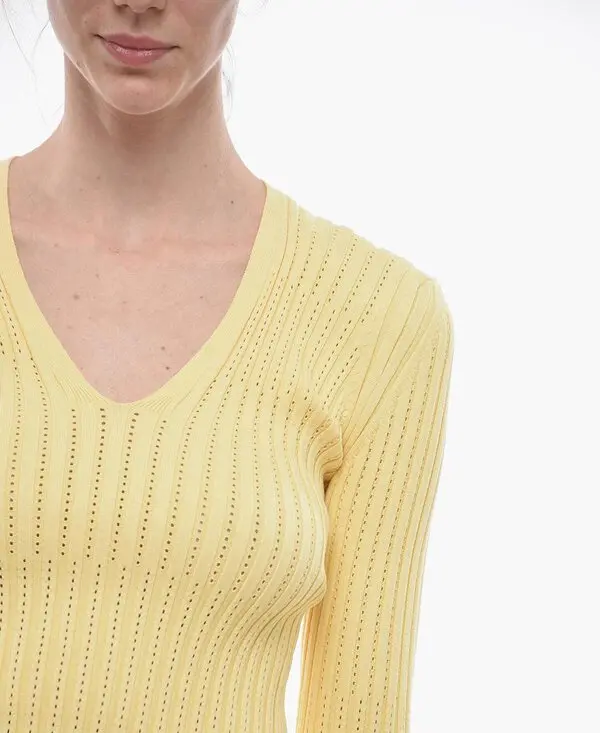 AERON Ribbed-knit V-neck Jumper