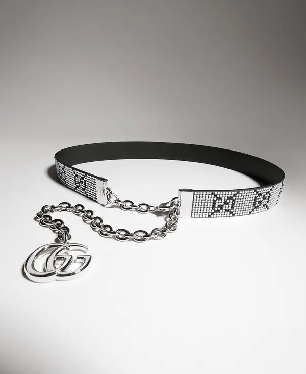 Gucci Thin Chain Belt With Double G Charm