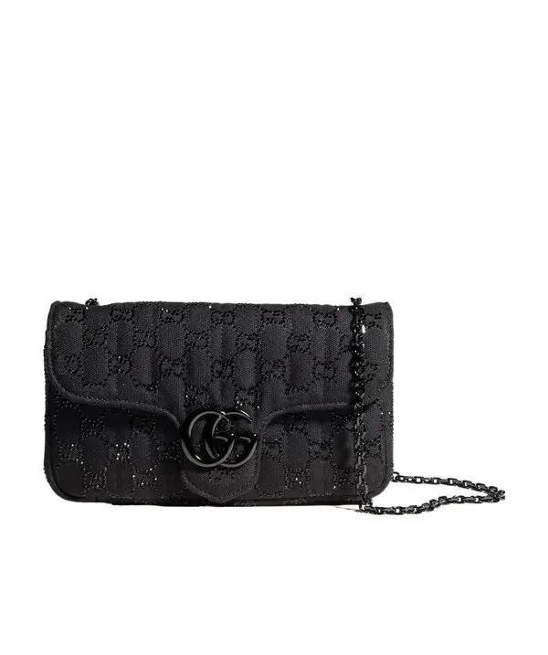Gucci Jetset Gg Marmont Crystal Small Shoulder Bag