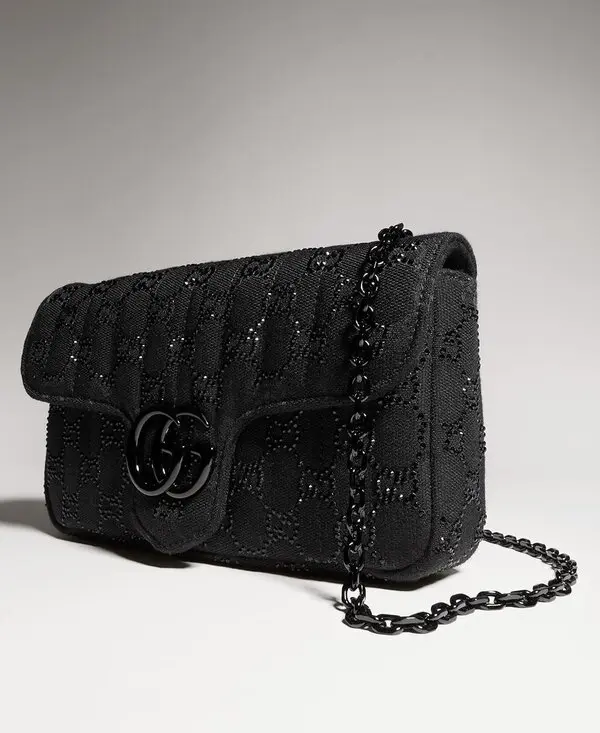 Gucci Jetset Gg Marmont Crystal Small Shoulder Bag