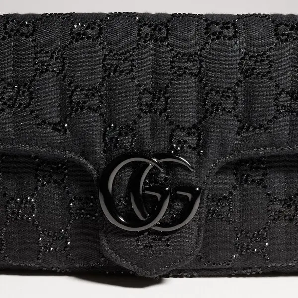 Gucci Jetset Gg Marmont Crystal Small Shoulder Bag