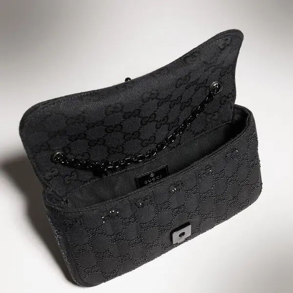 Gucci Jetset Gg Marmont Crystal Small Shoulder Bag