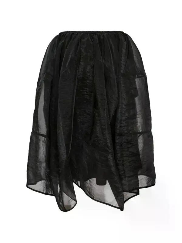 Cecilie Bahnsen Sheer-panelled Drawstring Midi Skirt - Black