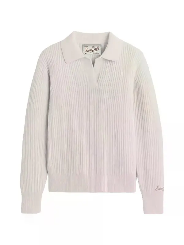 MC2 SAINT BARTH Yaoni Wool Polo Collar Knit Sweater