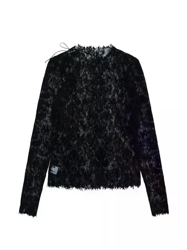 PAULINE DUJANCOURT Lydia Lace Top - Black