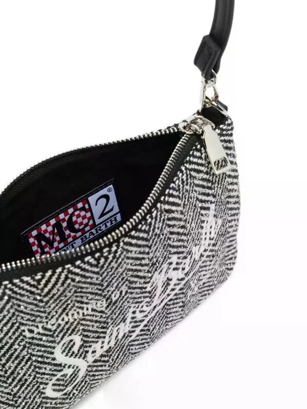 MC2 SAINT BARTH Mini Parisienne Herringbone-knit Clutch Bag