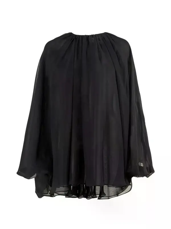 Carolina Herrera Silk Chiffon Cape Top