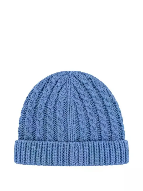 GRAN SASSO Cable-knit Beanie Hat - Blue