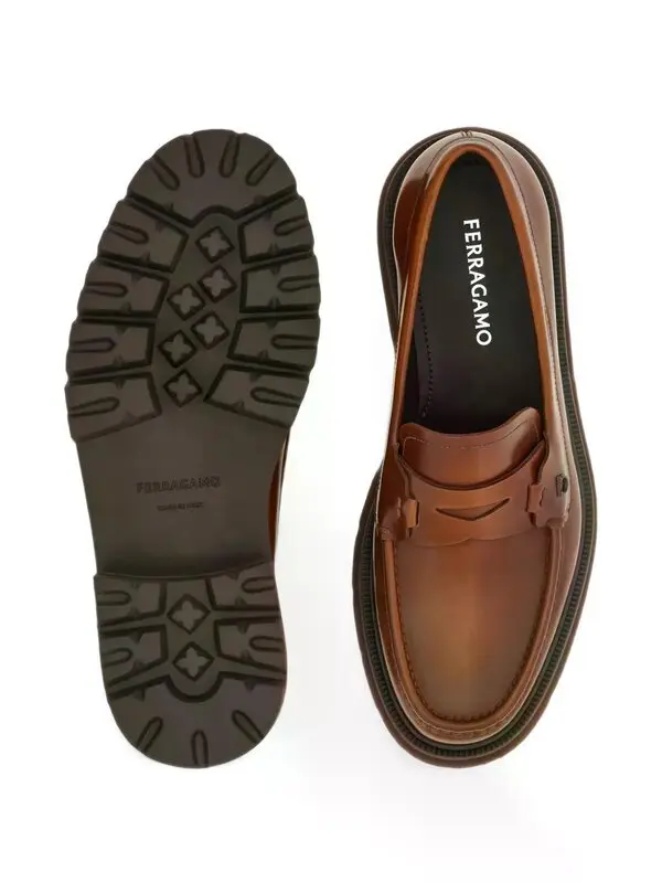 FERRAGAMO Penny Loafers With Chunky Tread
