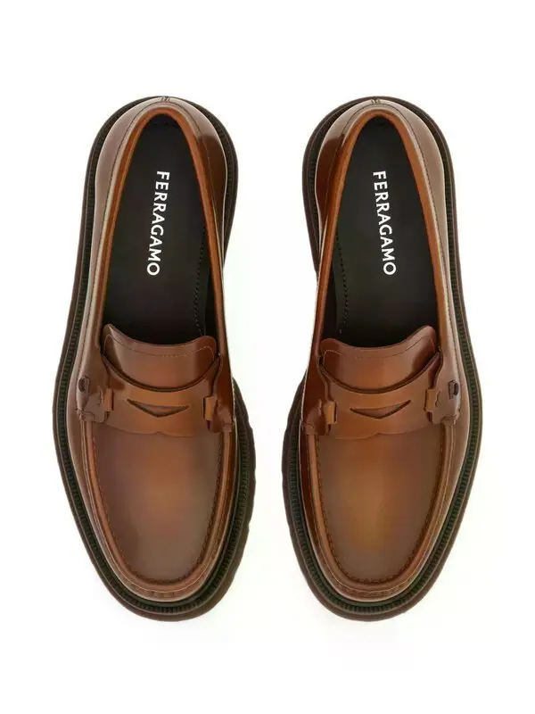 FERRAGAMO Penny Loafers With Chunky Tread