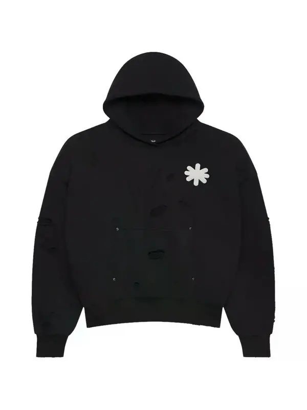 LOSTSHDWS Distressed Logo-patch Hoodie