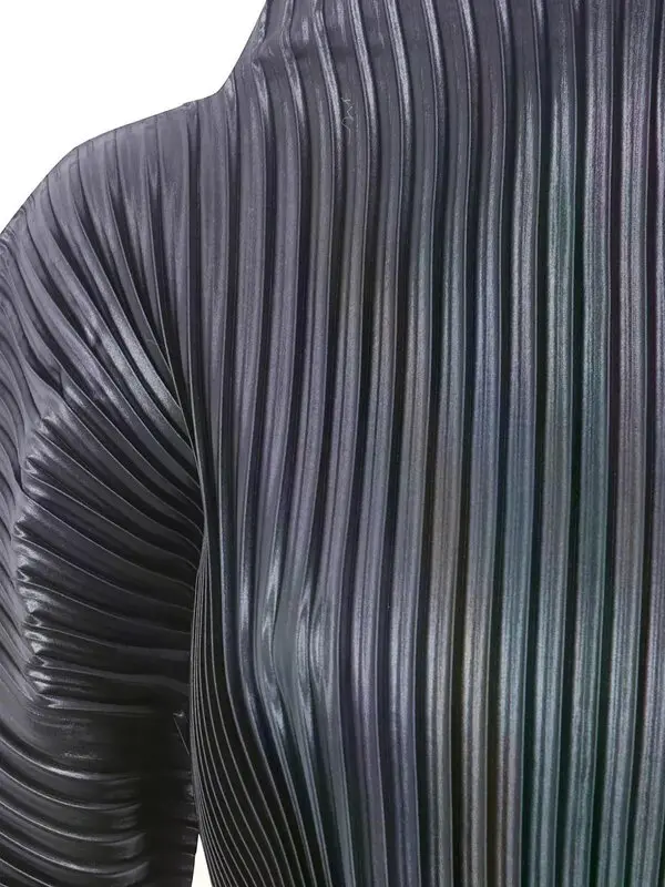 Issey Miyake Pleated Mock-neck Top