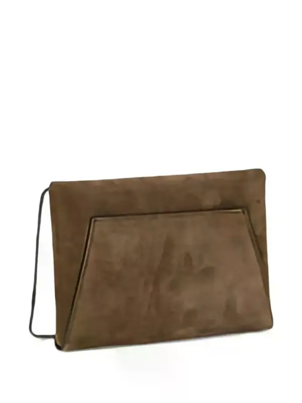 Brunello Cucinelli Duo Pochette In Suede With Precious Chain
