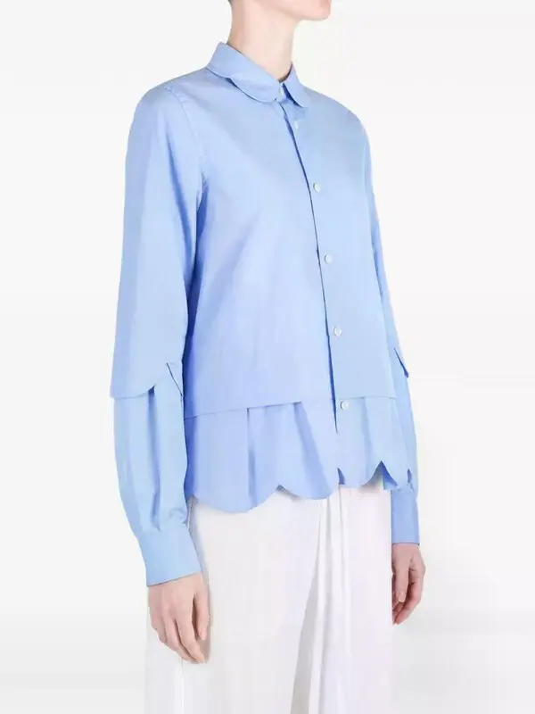Noir Kei Ninomiya Scalloped-edge Layered Shirt