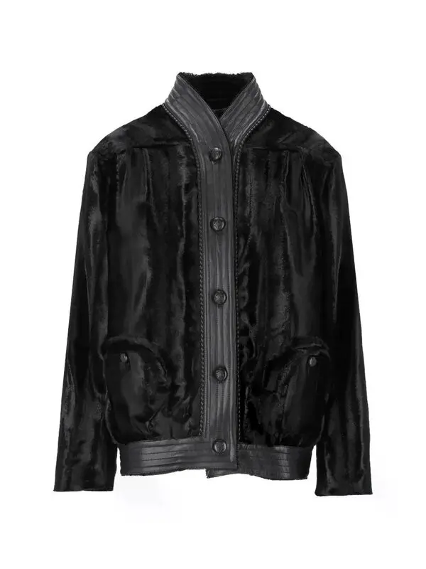 BLAZÉ MILANO Joya Coiba Leather-trimmed Jacket