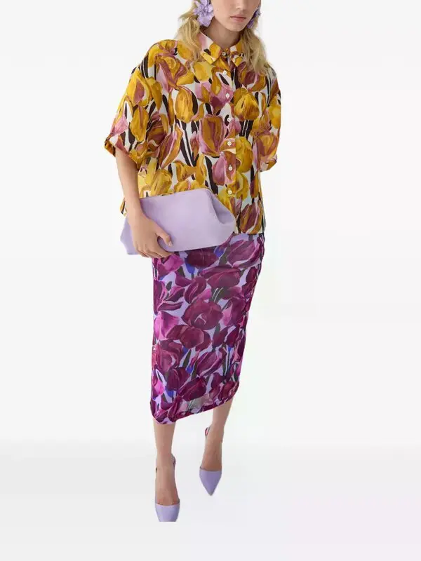 Carolina Herrera Gazar Iris-print Silk Shirt