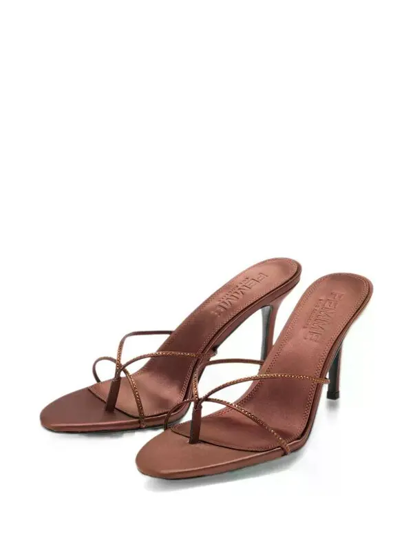 Femme La Sicilian Crystal-embellished Mules